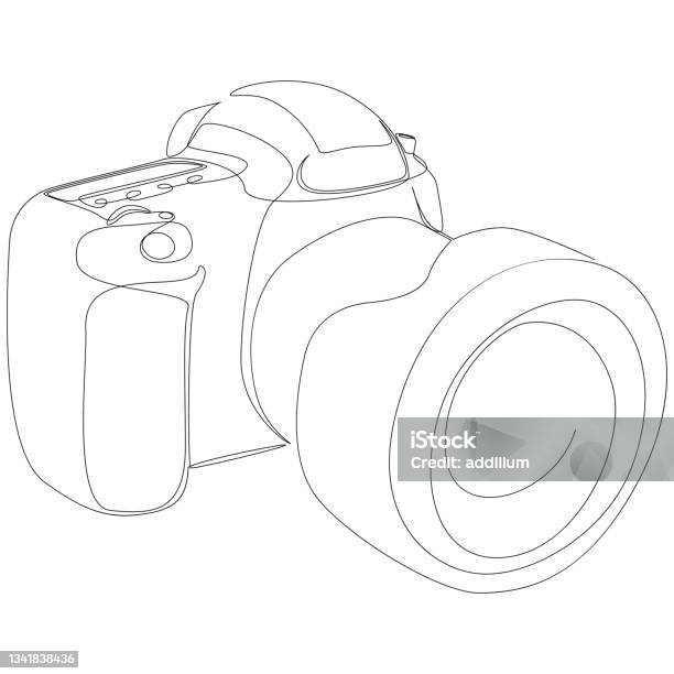 Dslrkamera Digitaler Vektor Eine Kontinuierliche Einzellinienzeichnung ... Dslrkamera Digitaler Vektor Eine Kontinuierliche Einzellinienzeichnung ...