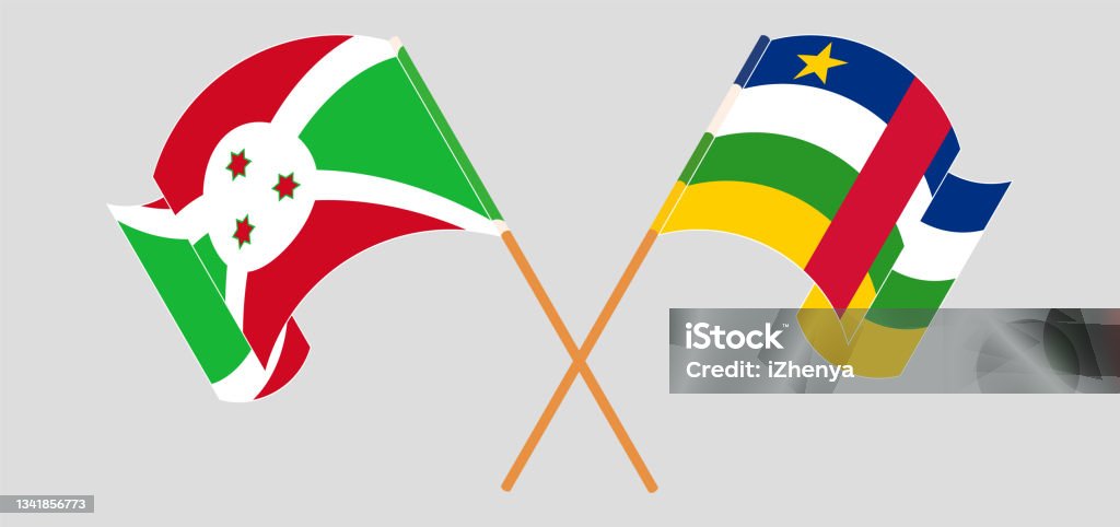 Mengibarkan Dan Melambaikan Bendera Burundi Dan Republik Afrika Tengah ... Mengibarkan Dan Melambaikan Bendera Burundi Dan Republik Afrika Tengah ...