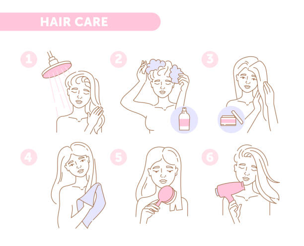 Collection Of Hair Conditioner Illustrations Royalty Free Vector