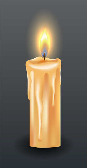 Membakar Lilin Dengan Lilin Yang Menetes Atau Mengalir Lilin Kuning