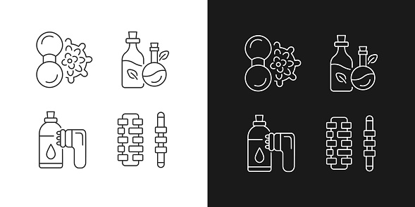 Hand Massagers Linear Icons Set For Dark And Light Mode Stock Illustration Download Image Now