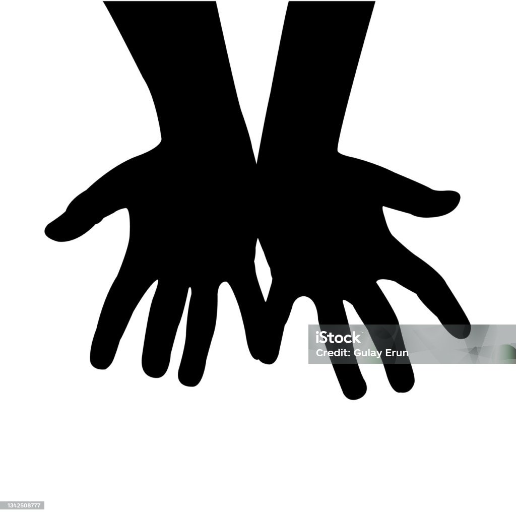 A Pair Hands Silhouette Vector Stock Illustration Download Image Now Arm Black Color Body