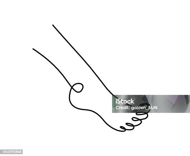 Silhouette De Pied Abstrait Comme Dessin Au Trait Sur Blanc Vecteurs