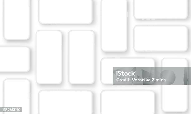 Smartphone White Clay Dengan Layar Kosong Untuk Presentasi Desain