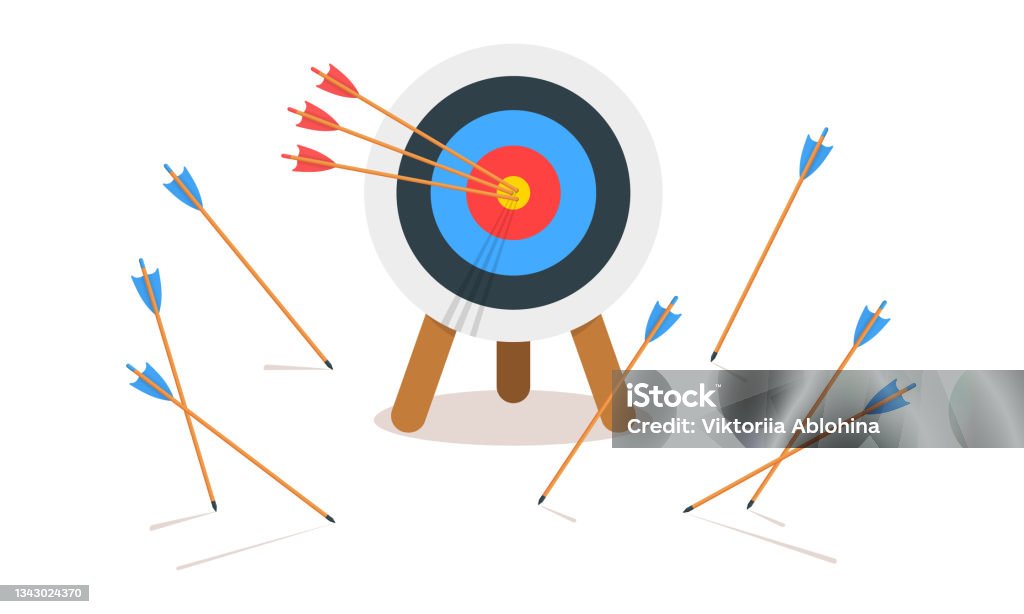 Panahan Target Ring Dengan Tiga Memukul Bullseye Dan Banyak Panah ... Panahan Target Ring Dengan Tiga Memukul Bullseye Dan Banyak Panah ...