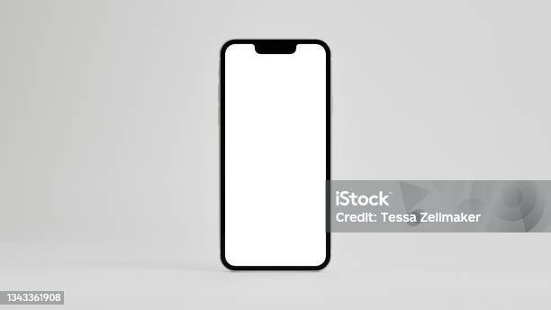 Mockup Smartphone Dengan Layar Putih Kosong Foto Stok Unduh Gambar