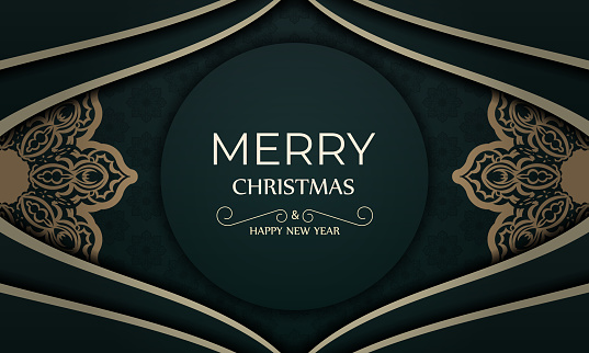 Brosur Meriah Selamat Natal Dan Selamat Tahun Baru Dengan Warna Hijau