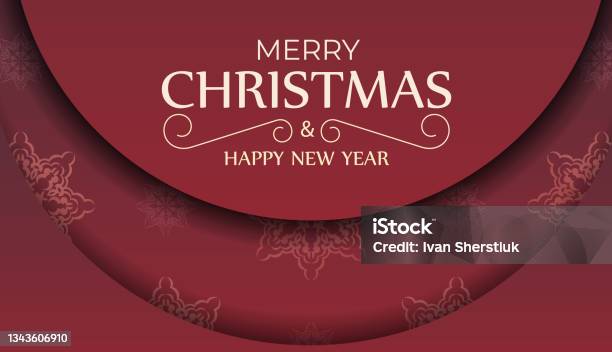 Template Brosur Merry Christmas And Happy New Year Warna Merah Dengan