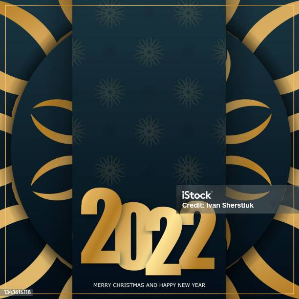 Brosur Ucapan Selamat Natal 2022 Dan Selamat Tahun Baru Biru Tua Dengan