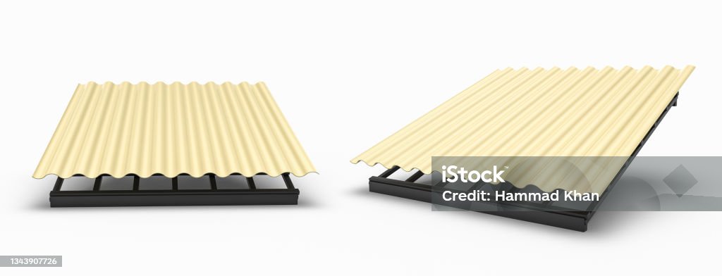 Fasad Rumah Pvc Dilapisi Lembaran Atap Logam Bergelombang Berpihak