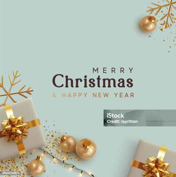 Joyeux Noël Et Bonne Année Arrièreplan Avec Coffret Cadeau Festif