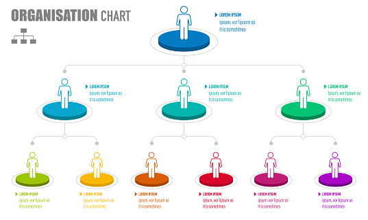 Organigramme Dentreprise Avec Icônes De Gens Daffaires Illustration