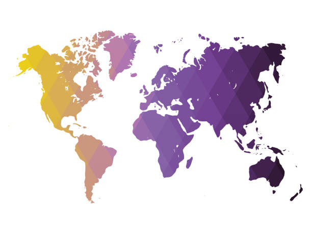Free Stock Photo of World map with modern triangle pattern - Color ...