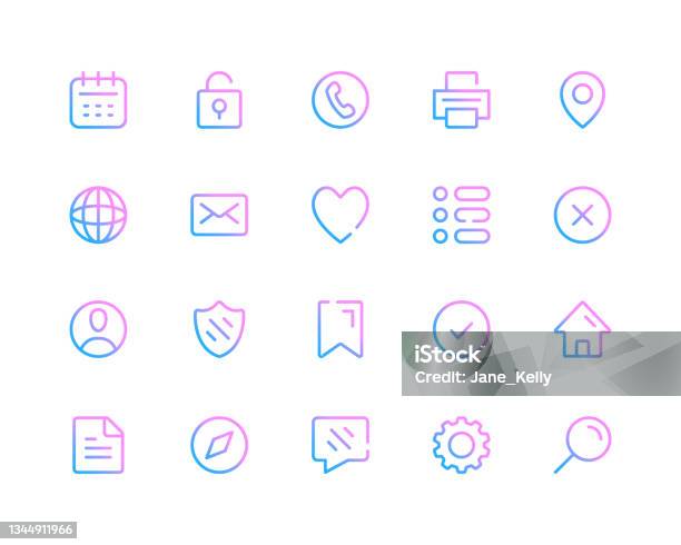 Icônes De Ligne De Linterface Utilisateur Pictogrammes Dinterface