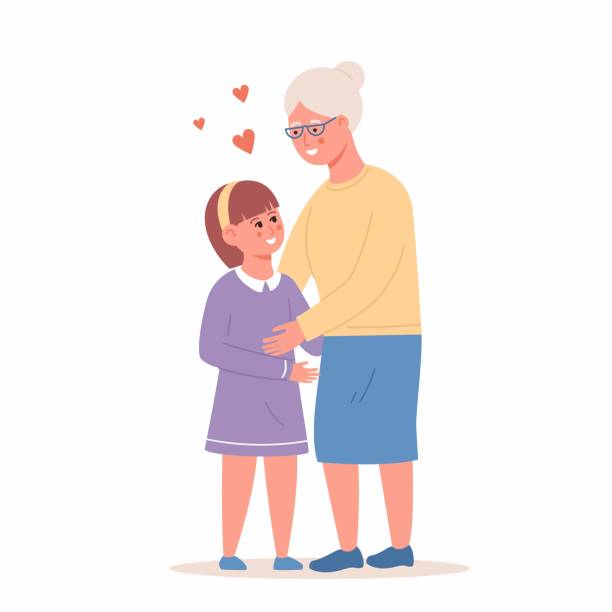 Grandmother And Granddaughter Clipart