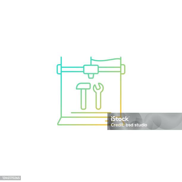 3d Printed Tools Gradient Linear Vector Icon Stock Illustration ... 3d Printed Tools Gradient Linear Vector Icon Stock Illustration ...
