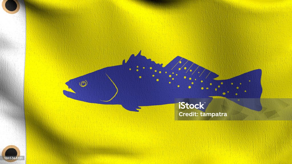 Photo libre de droit de Drapeau Côtier Slam Fish Soufflant Dans Le Vent ... Photo libre de droit de Drapeau Côtier Slam Fish Soufflant Dans Le Vent ...