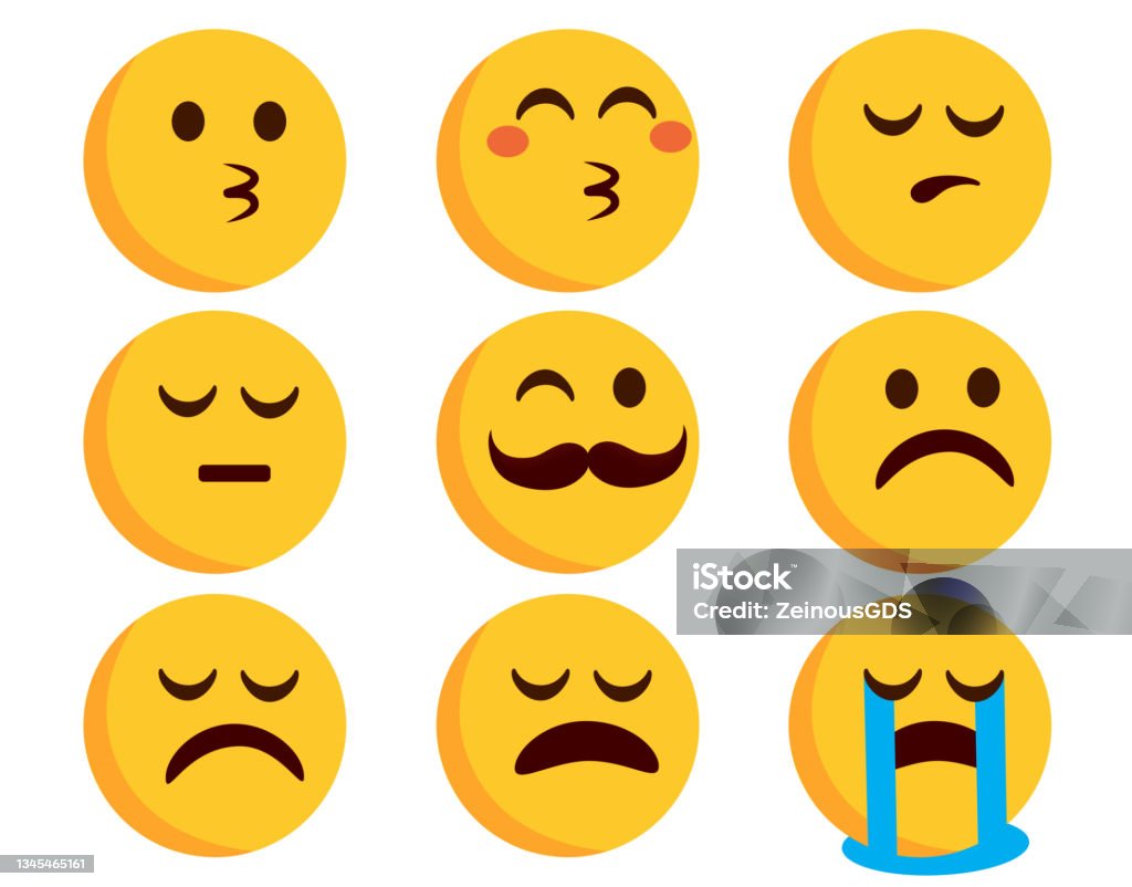 Emojis Bộ Vector Biểu Tượng Cảm Xúc Phẳng Biểu Tượng Cảm Xúc Các Nhân