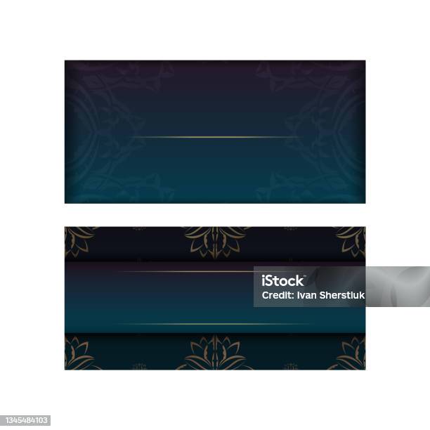 Template Congratulatory Flyer Dengan Warna Biru Gradien Dengan Ornamen