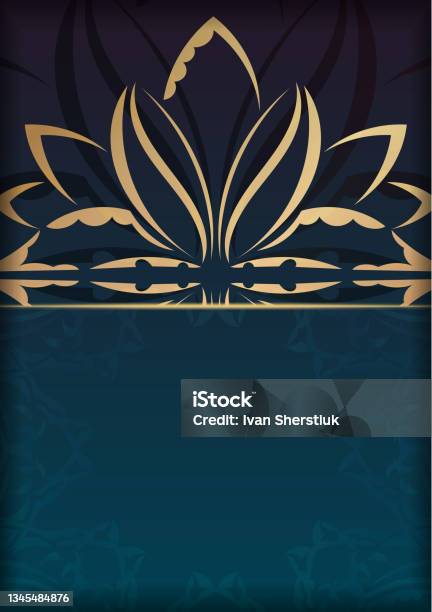 Template Congratulatory Flyer Dengan Warna Biru Gradien Dengan Ornamen