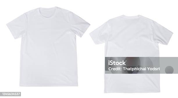 Mockup Tshirt Putih Kosong Depan Dan Belakang Terisolasi Di Latar