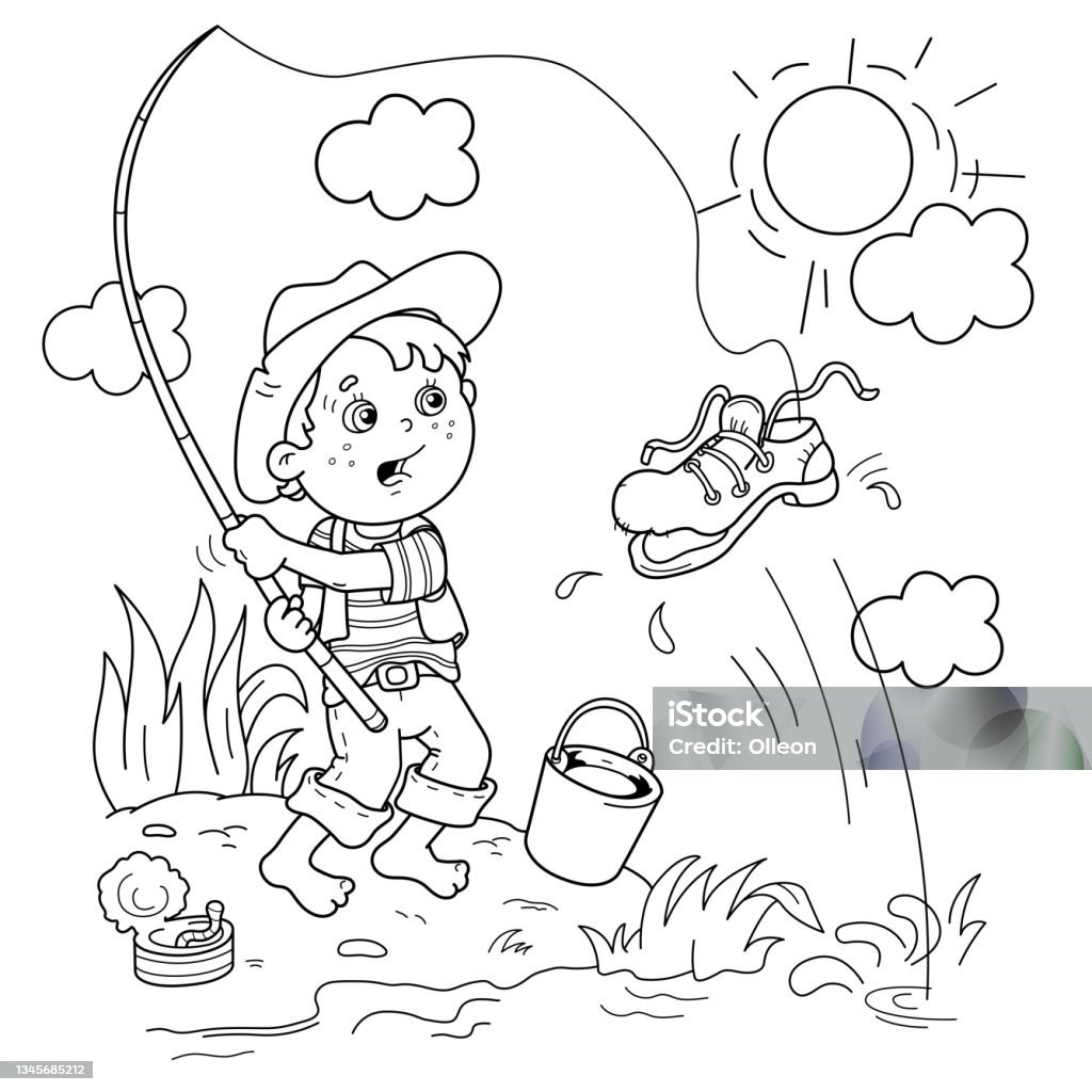 Ilustración De Dibujo Para Colorear Esquema De Dibujos Animados