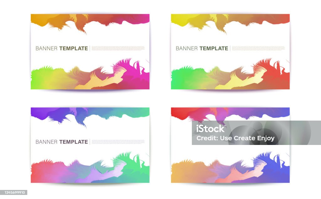Set Of Vector Banner Flyer Templates Futuristic Background With Copy
