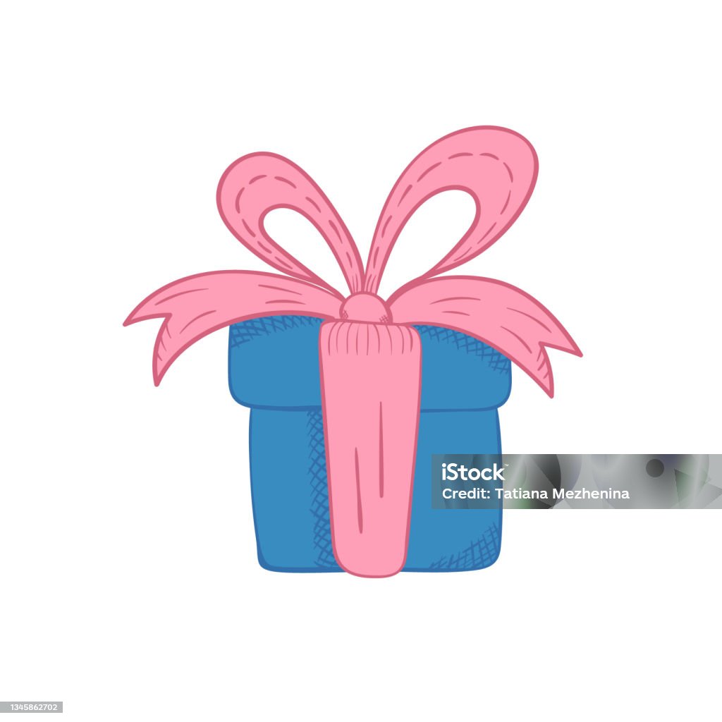 Kotak Hadiah Natal Yang Lucu Kartun Cerah Ilustrasi Stok Unduh Gambar