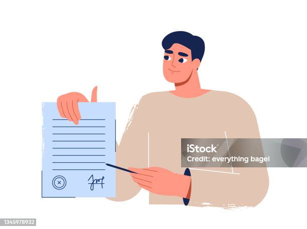 Signature Dun Document Dun Contrat Dun Accord Homme Tenant Un Papier