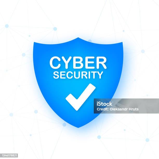 Logo Vektor Keamanan Cyber Dengan Perisai Dan Tanda Centang Konsep