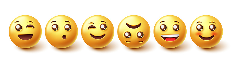 Bộ Vector Ký Tự Emojis Bộ Sưu Tập Phản Ứng Khuôn Mặt Emoji Trong Biểu