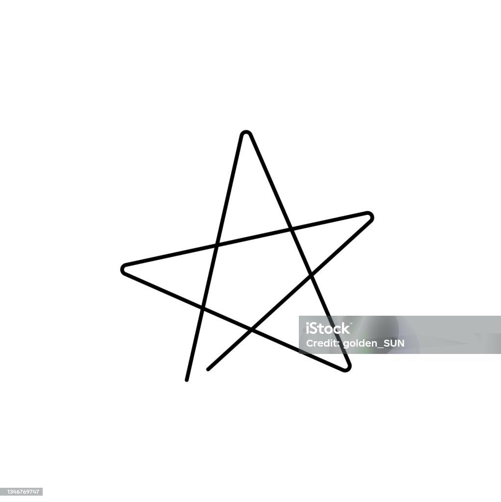 Étoile Abstraite Comme Dessin Au Trait Sur Fond Blanc Vecteurs Libres