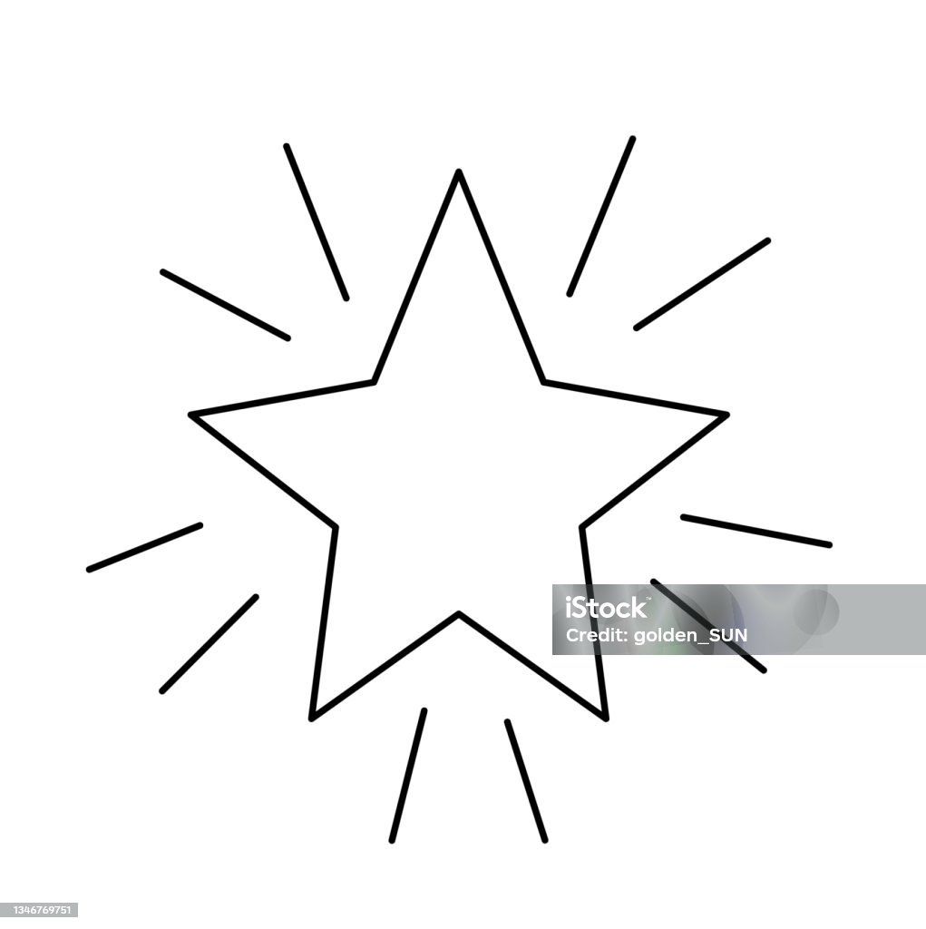 Étoile Abstraite Comme Dessin Au Trait Sur Fond Blanc Vecteurs Libres