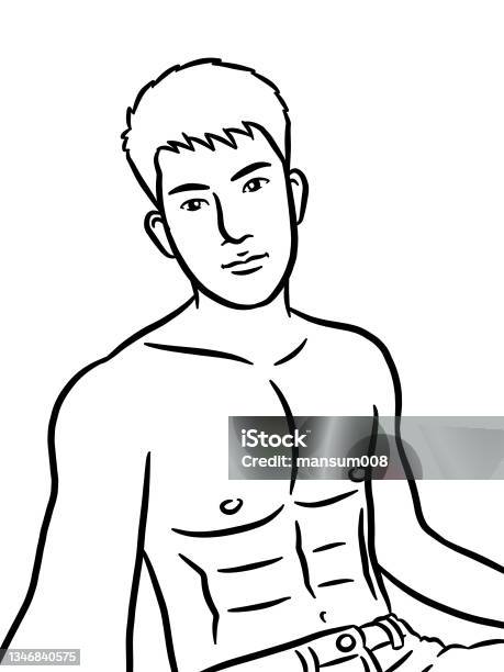 Noir Et Blanc De Dessin Animé Dhomme Mignon Pour Le Coloriage Vecteurs