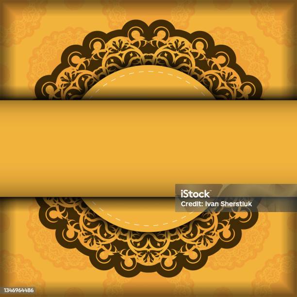 Selebaran Ucapan Selamat Dalam Warna Kuning Dengan Ornamen Coklat