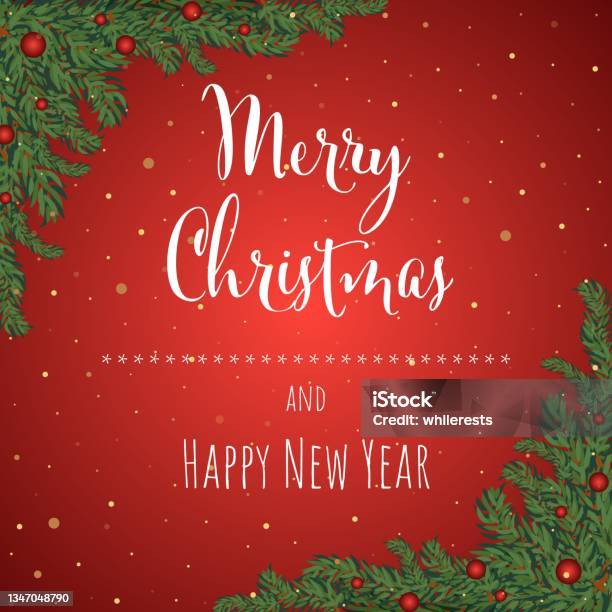 Kartu Ucapan Latar Belakang Natal Dan Tahun Baru Ilustrasi Vektor
