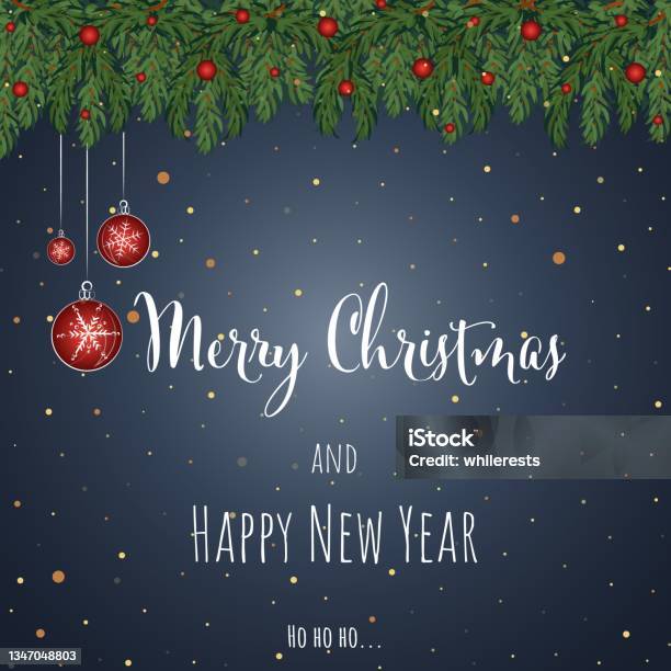 Kartu Ucapan Latar Belakang Natal Dan Tahun Baru Ilustrasi Vektor