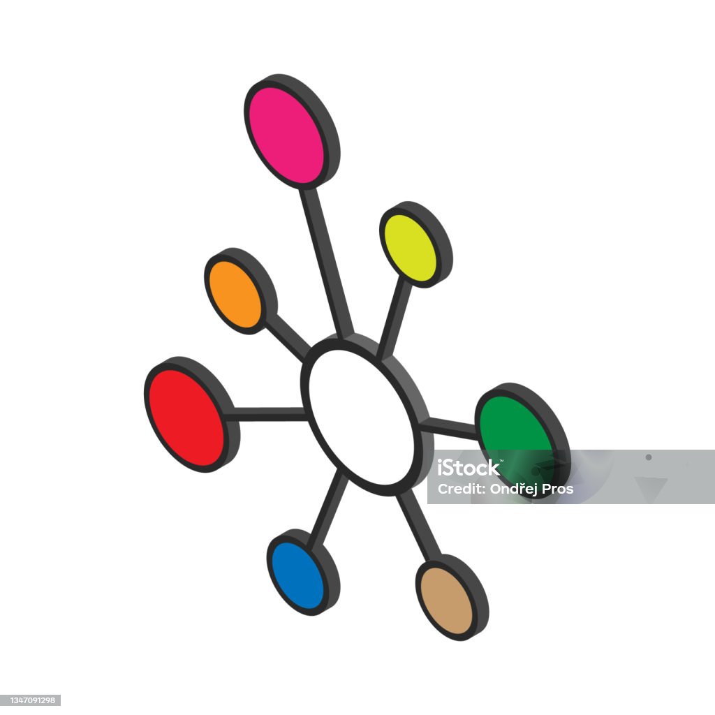 Icône De Réseau Plat Hub Symbole Vectoriel De Structure De Connexion