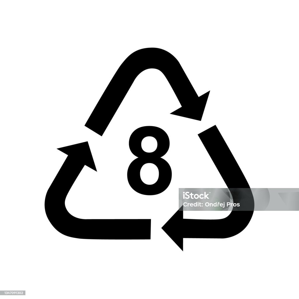 Symbole Plastique Panneau De Recyclage Écologique Isolé Sur Fond Blanc