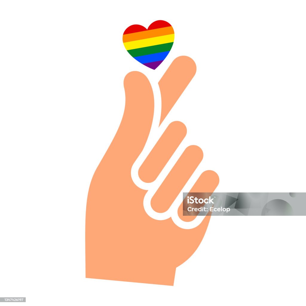 Vetores De Símbolo De Gesto De Mão De Coração Coreano Com Bandeira De