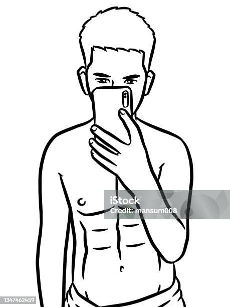 Dessin Animé Dhomme Mignon En Noir Et Blanc Pour Le Coloriage Vecteurs