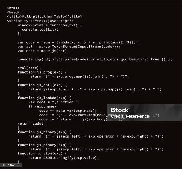 Program Code Software Digital Abstract Code Javascript Text Vector Illustration Stock