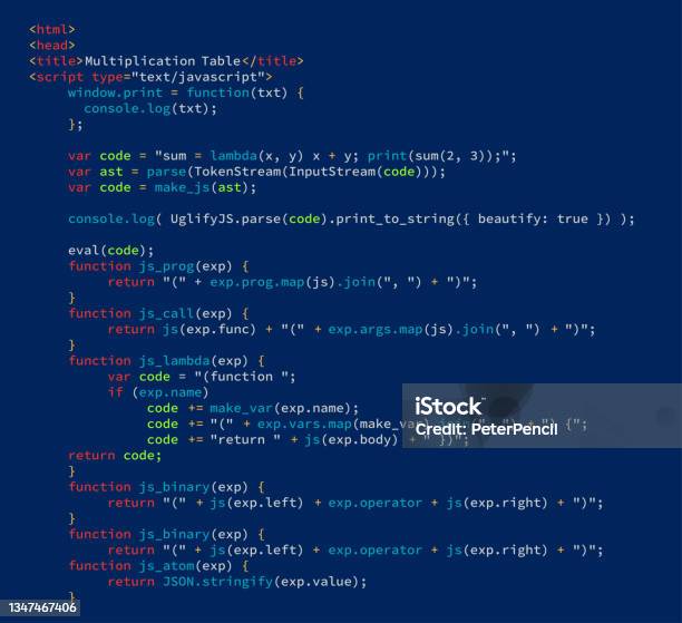 Program Code Software Digital Abstract Code Javascript Text Vector Illustration Stock