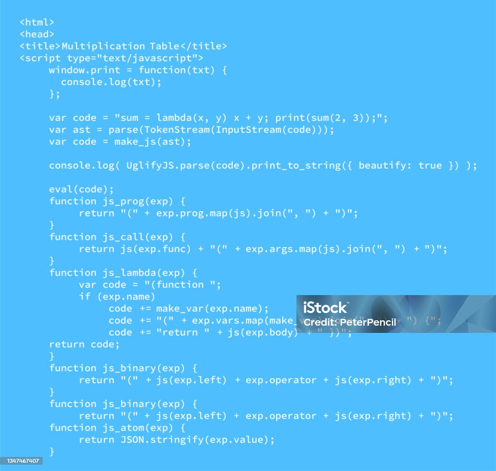 Program Code Software Digital Abstract Code Javascript Text Vector Illustration Stock