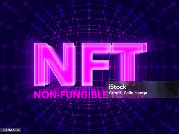 Konsep Render 3d Nft Token Nonfungible Latar Belakang Teknologi ... Konsep Render 3d Nft Token Nonfungible Latar Belakang Teknologi ...