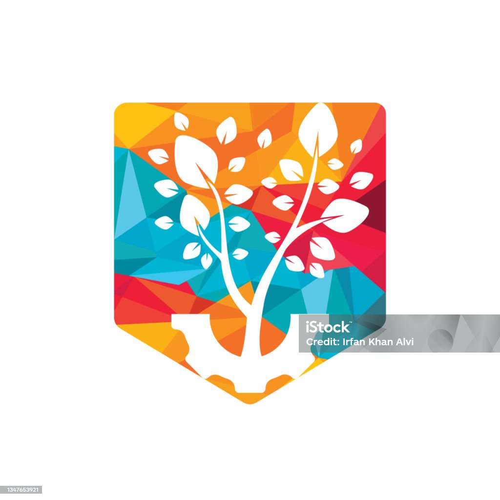 Modèle De Conception De Logo Vectoriel Darbre Dengrenage Logo De La