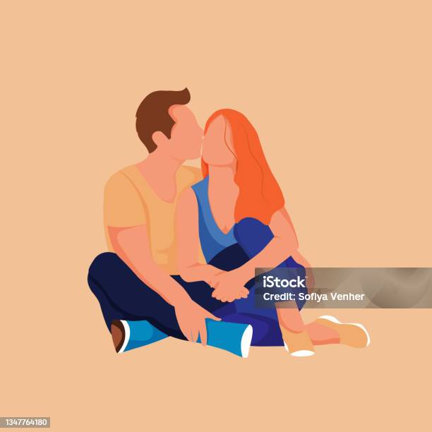 Verliebtes Weißes Paar Mit Weißem Hintergrund Stock Vektor Art Und Mehr