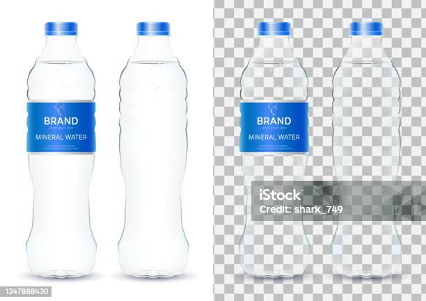 Mineral Drinking Water Bottle Package Mockup Design Vector Illustration