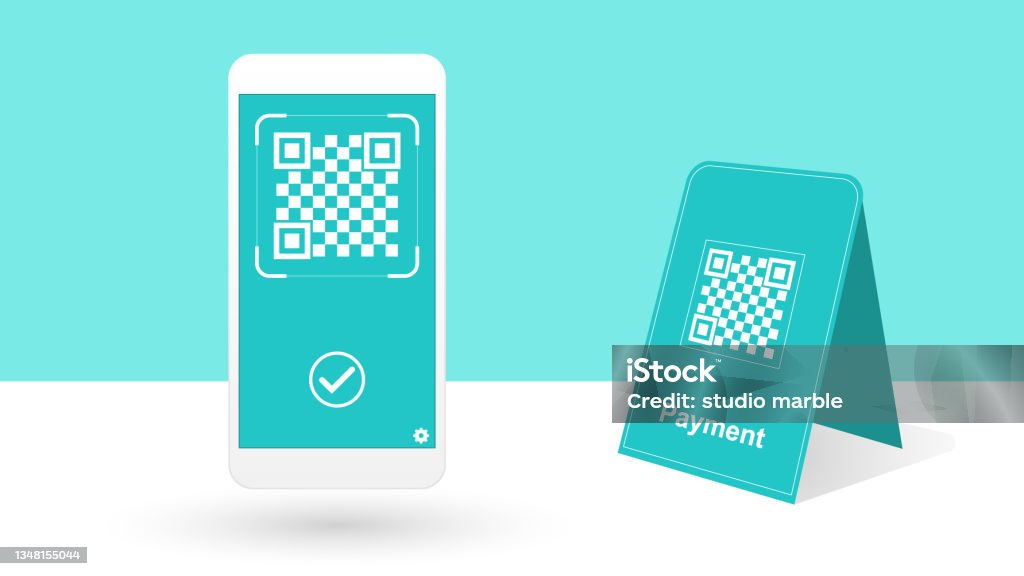 Smartphone Payment Qr Code Scanning Stock Illustration Download Image Now Contactless