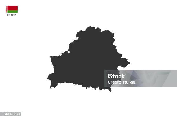 Biélorussie Vecteur De Carte Dombre Noire Sur Fond Blanc Et Icône De